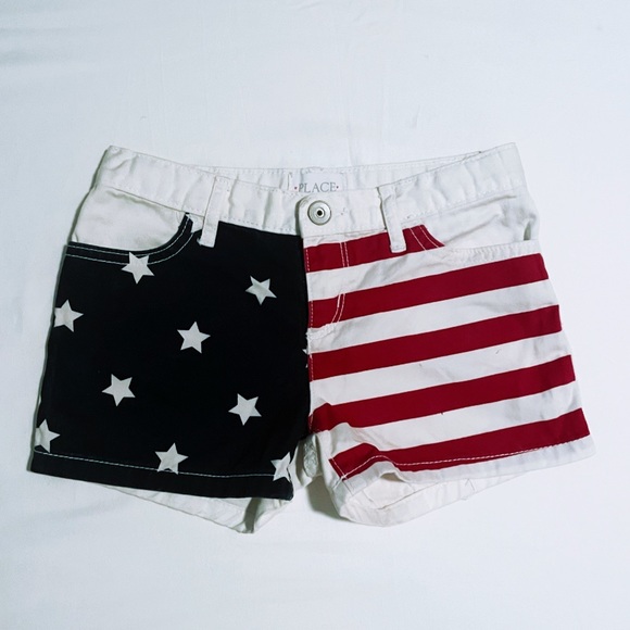 The Children's Place | Bottoms | Girls Sz 6 American Flag Denim Shorts ...